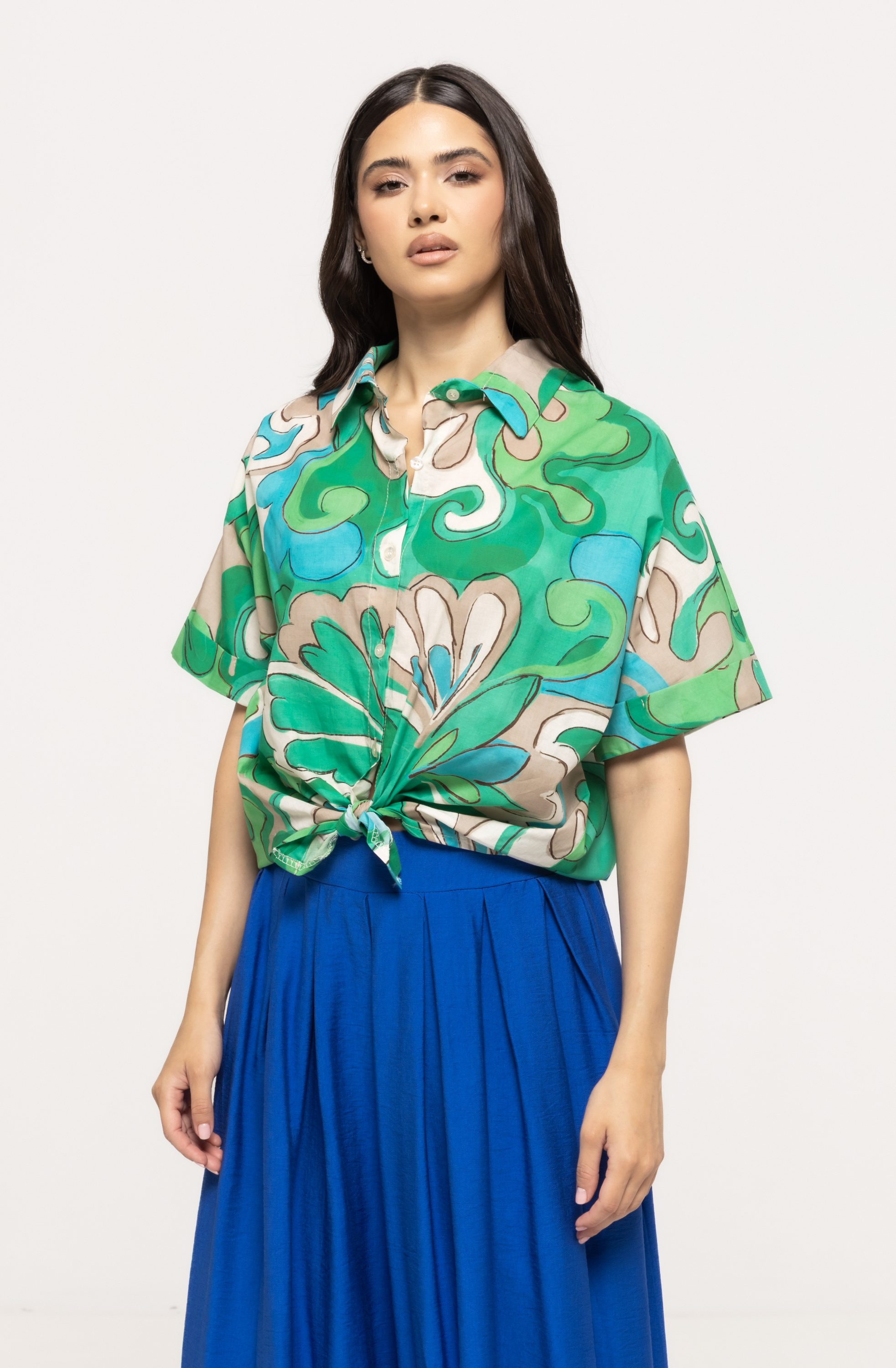 Camasa imprimata cu maneca scurta Linda - ETIC