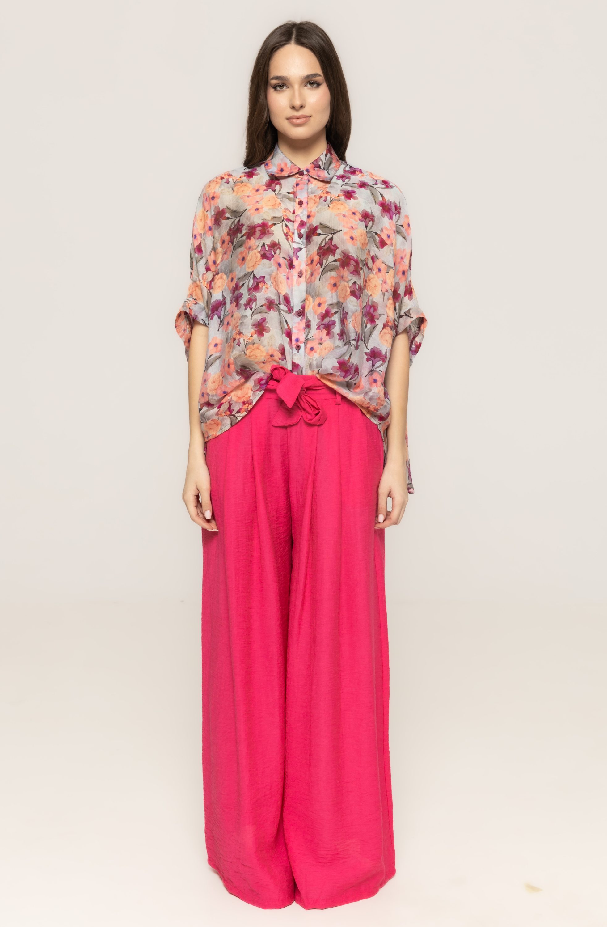 Pantaloni evazati cu cordon in talie Medeea - ETIC