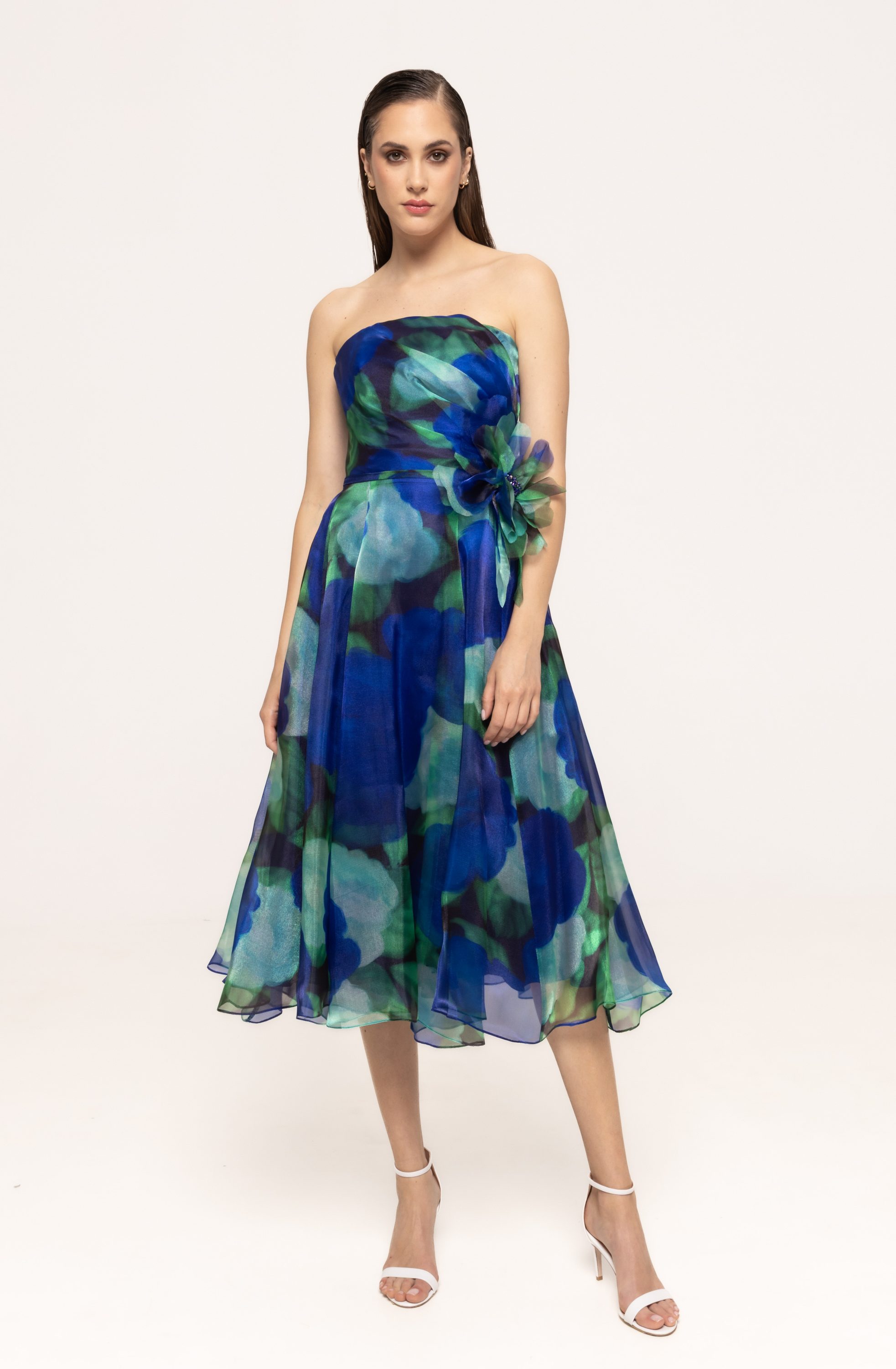 Rochie de seara cu aplicatie floare Estella - ETIC