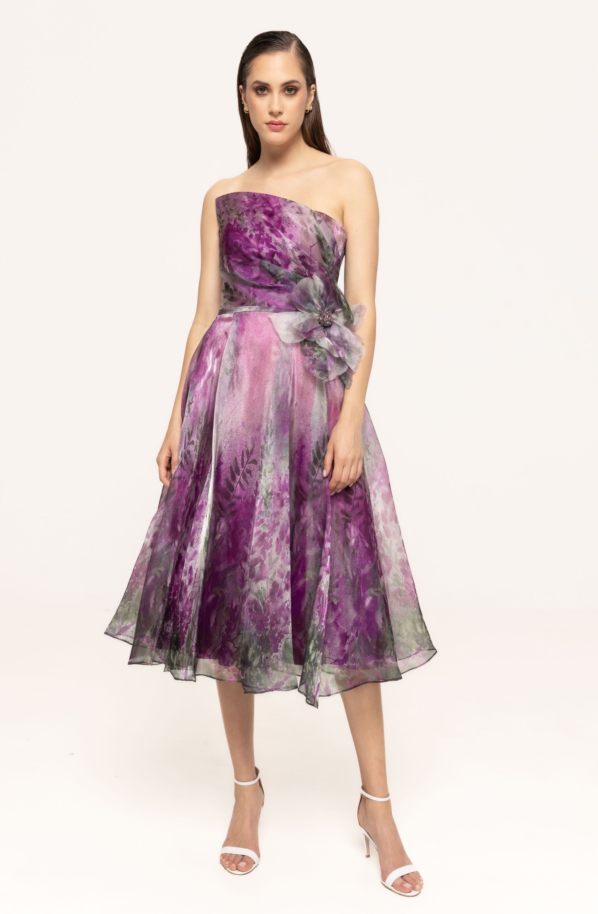 Rochie de seara cu aplicatie floare Estella - ETIC