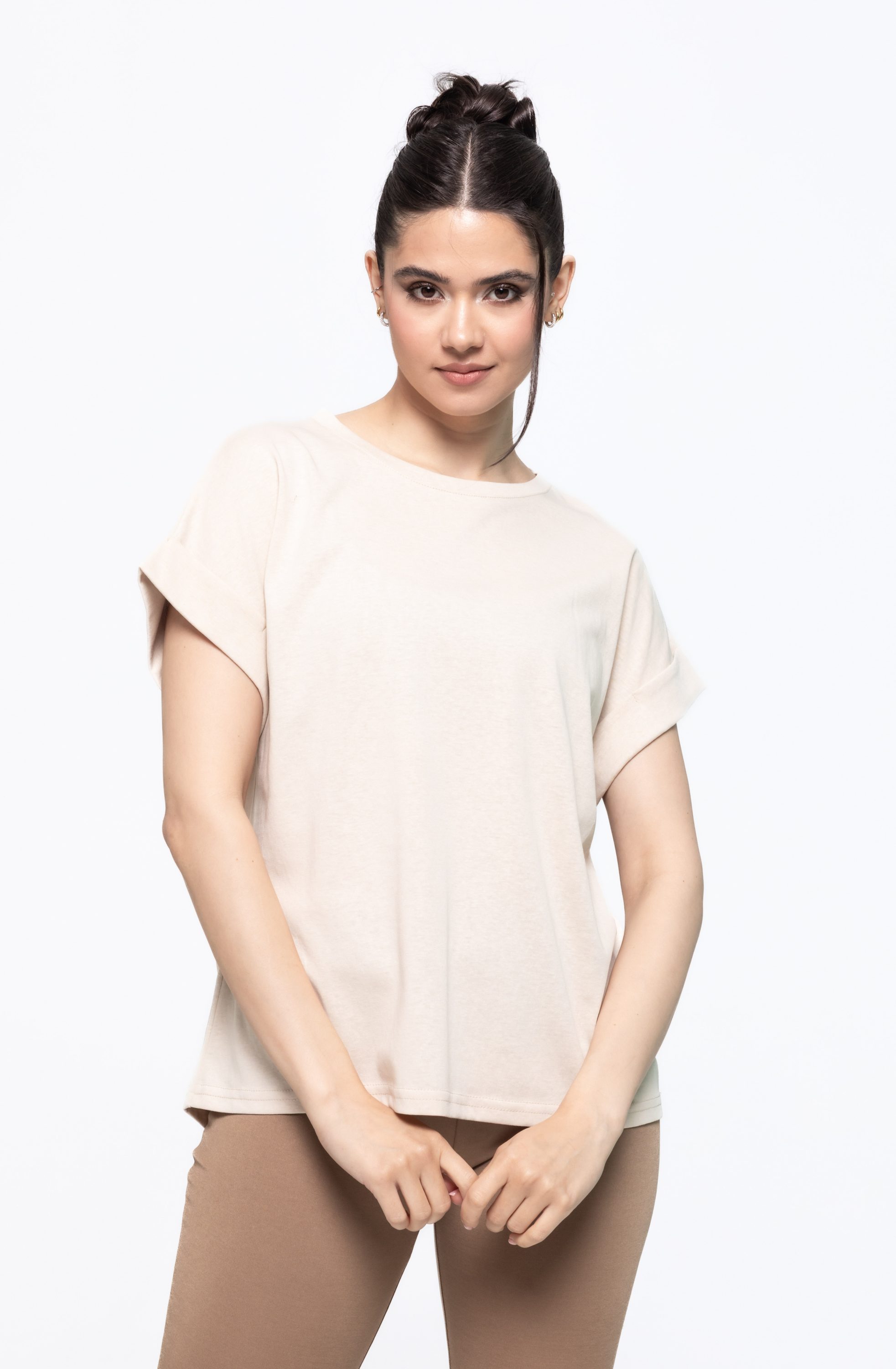 Tricou lejer cu mâneci întoarse Jessie - ETIC