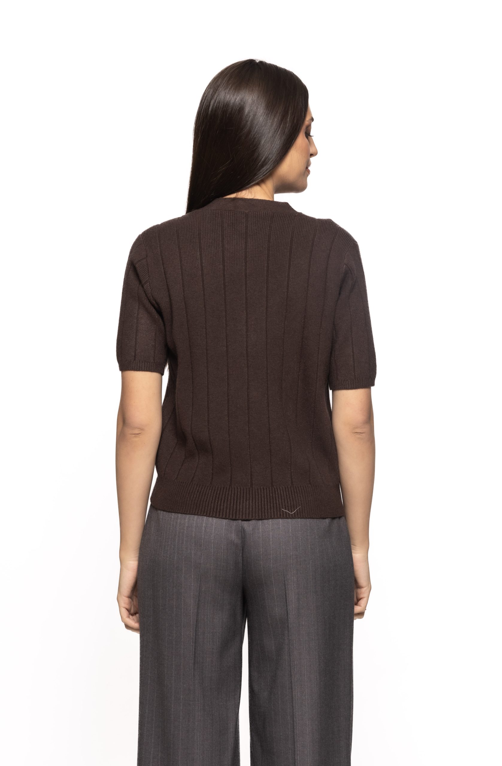 Pulover cu maneca scurta si nasturi Ivona - ETIC