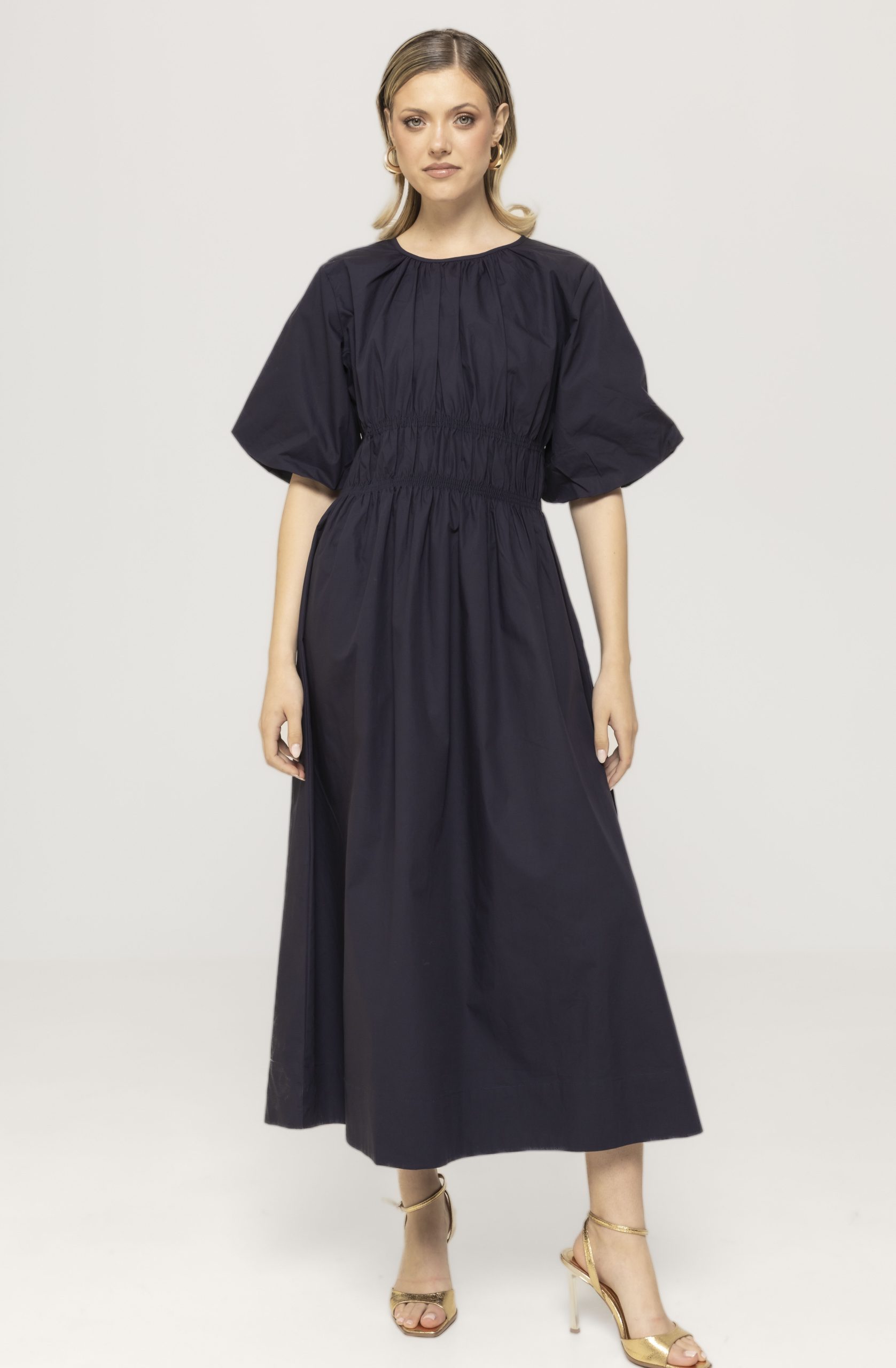 Rochie midi cu maneci bufante Verona - ETIC