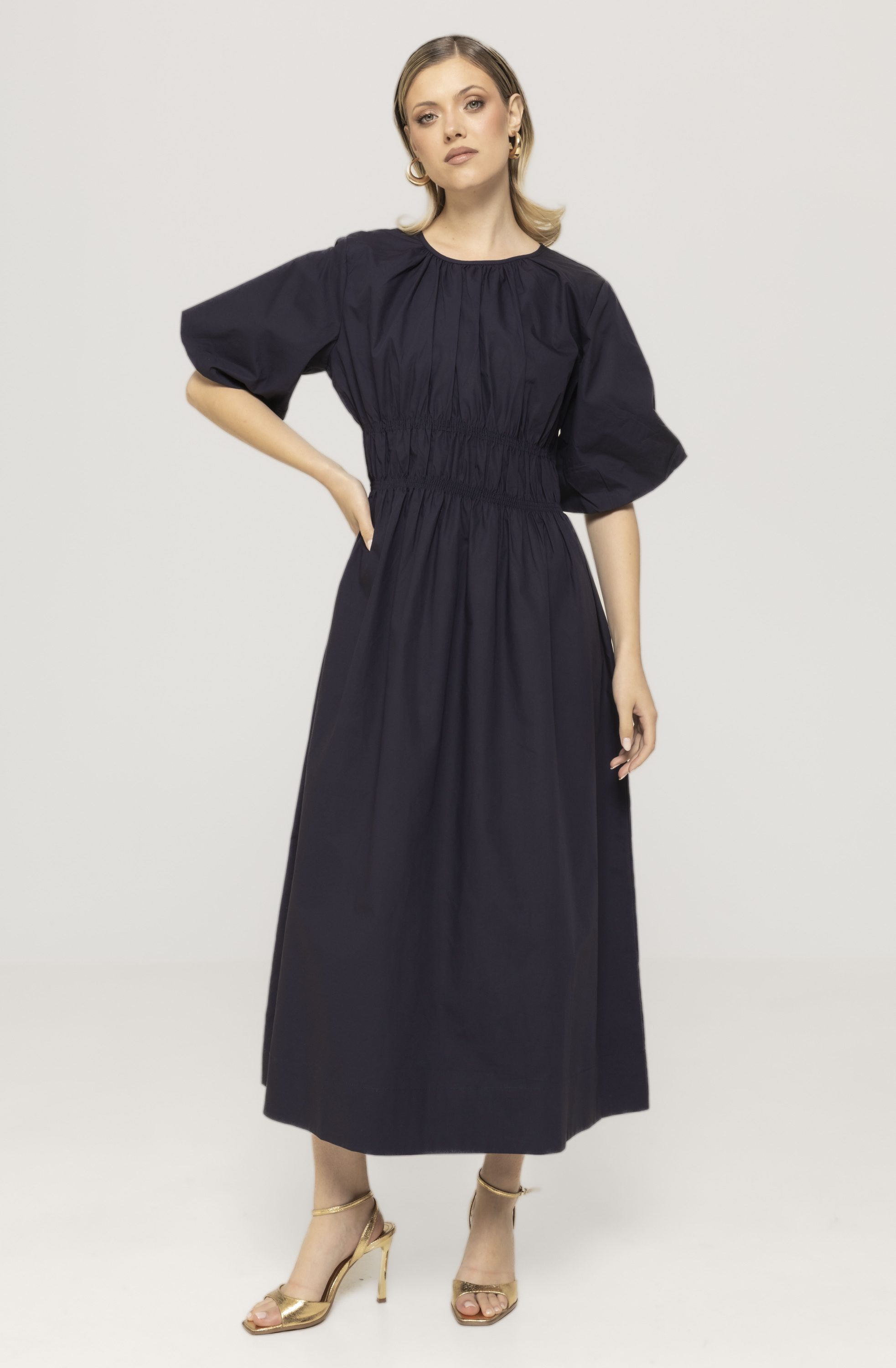 Rochie midi cu maneci bufante Verona - ETIC