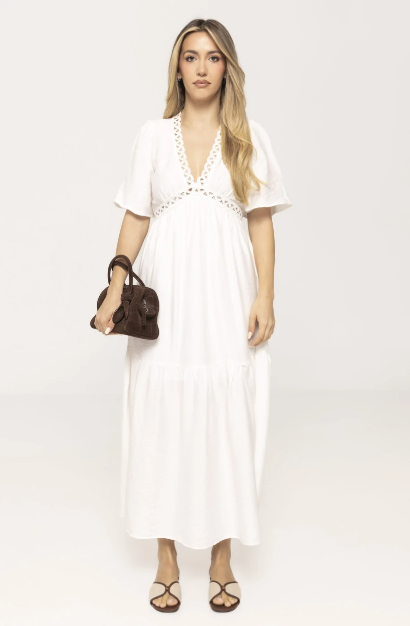 Rochie midi cu model broderie Andra - ETIC